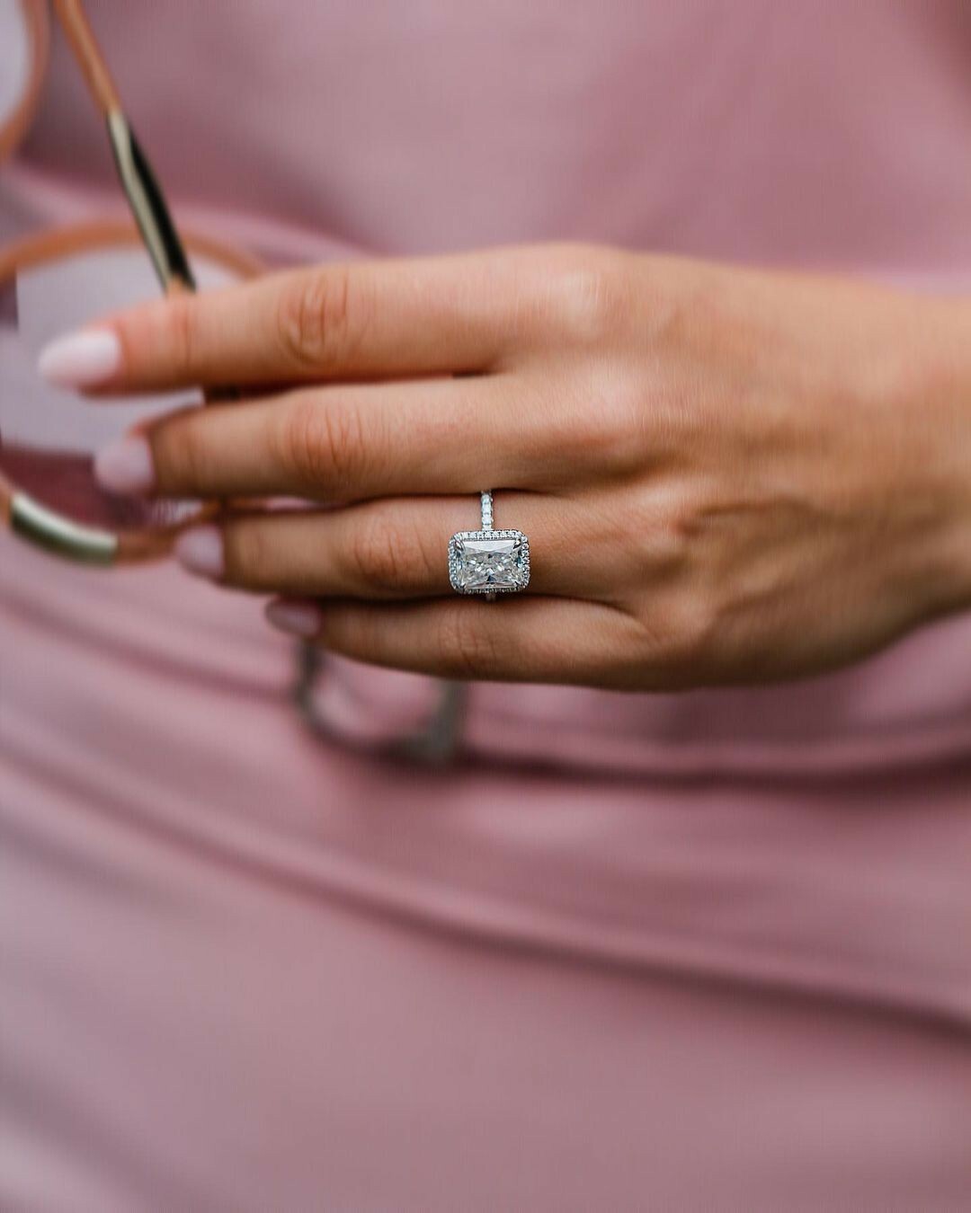 Awesome 3.10Ct Radiant Cut Simulated CZ Halo Engagement 925 Sterling ...