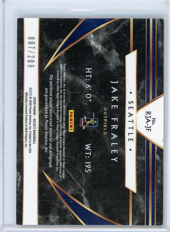 Jake Fraley 2020 Panini Select Rookie Patch Auto 007/209 | eBay