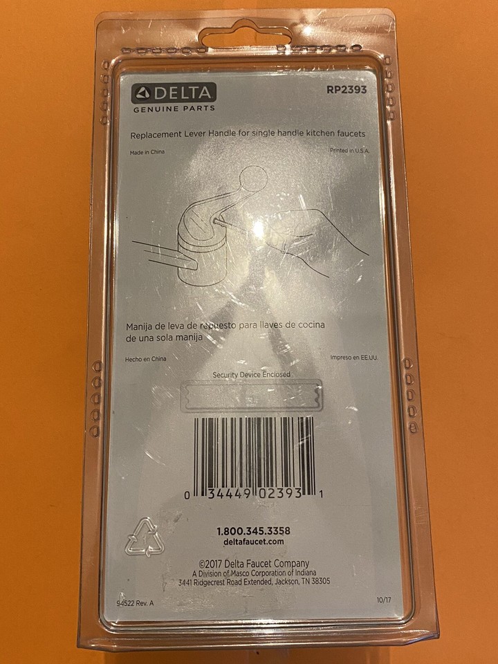New genuine Delta Lever RP2393 Single Lever Replacement Handle 4" x 2.6 ...