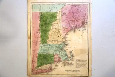 1835 ANTIQUE SMITH'S ATLAS MAP-EASTERN STATES-UNITED STATES-HAND ...