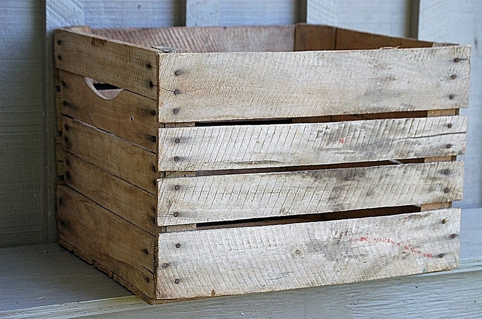 Rustic Primitive Wood Opened Wooden Shipping Crate Box Country Farm Old ...