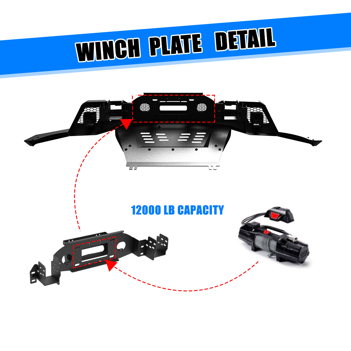 For 2022-2025 Chevrolet Silverado 1500 Front Bumper w/Winch Plate+Skid ...