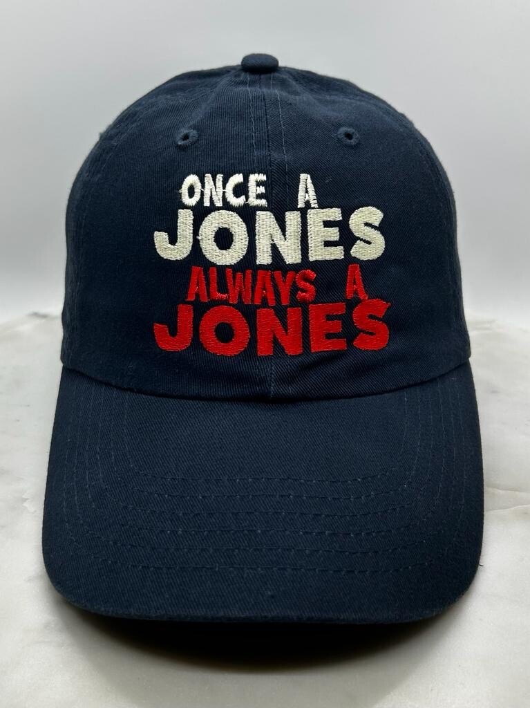 Once A Jones Always A Jones Cap Hat Adult Adjustable 100% Cotton Blue ...