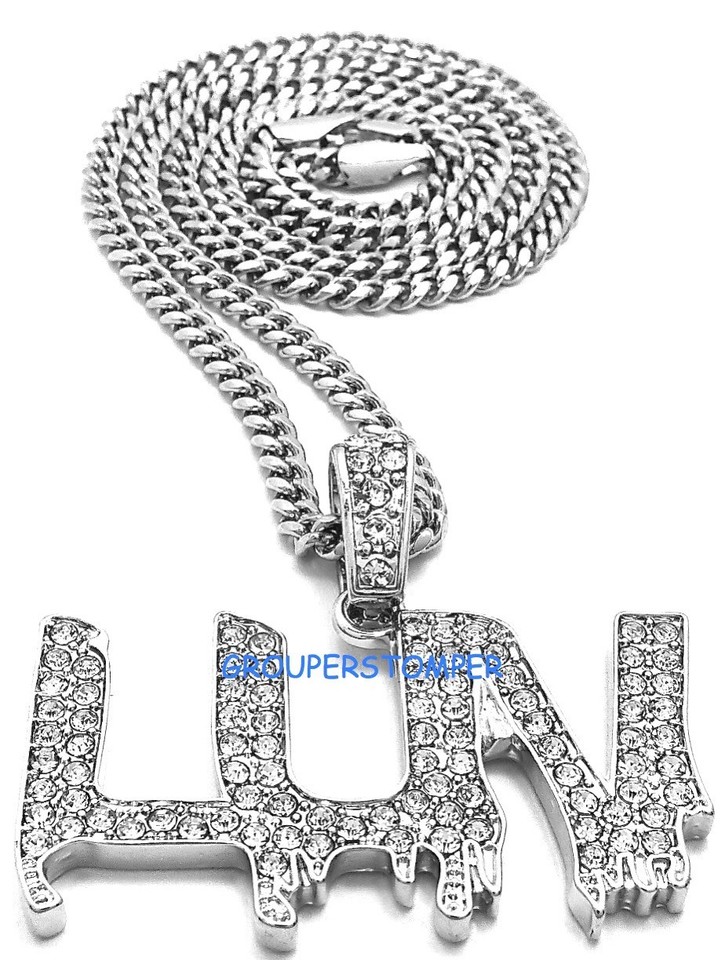 LUV Uzi Necklace New Pendant with 24 Or 30 Inch Length Chain Vert LIL ...