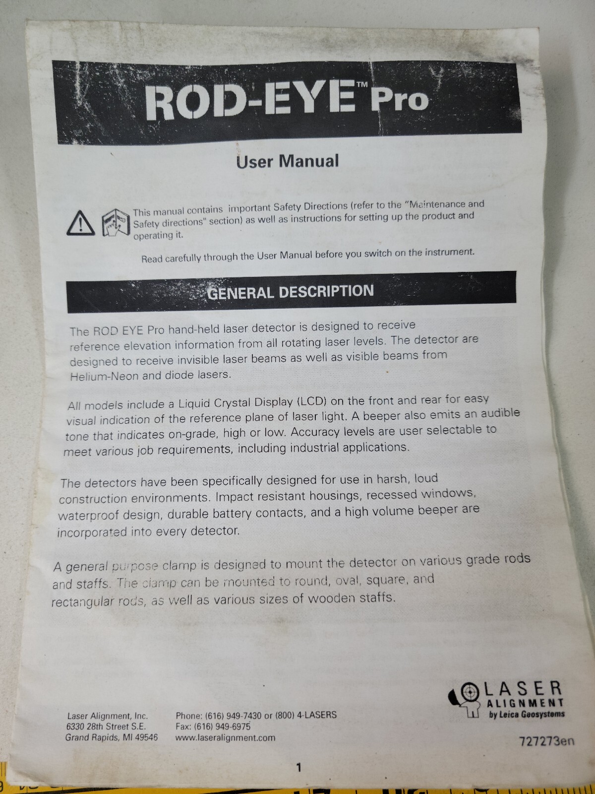 Laser Alignment LB-10 Laser Beacon & Rod-Eye 7 *FOR PARTS/AS IS | eBay