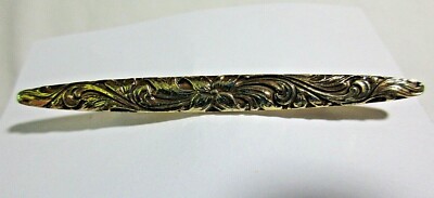 Floral Gold Tone Stick Brooch/Pin Roll-Over Clasp 2.5"Long X .25"Wide ...