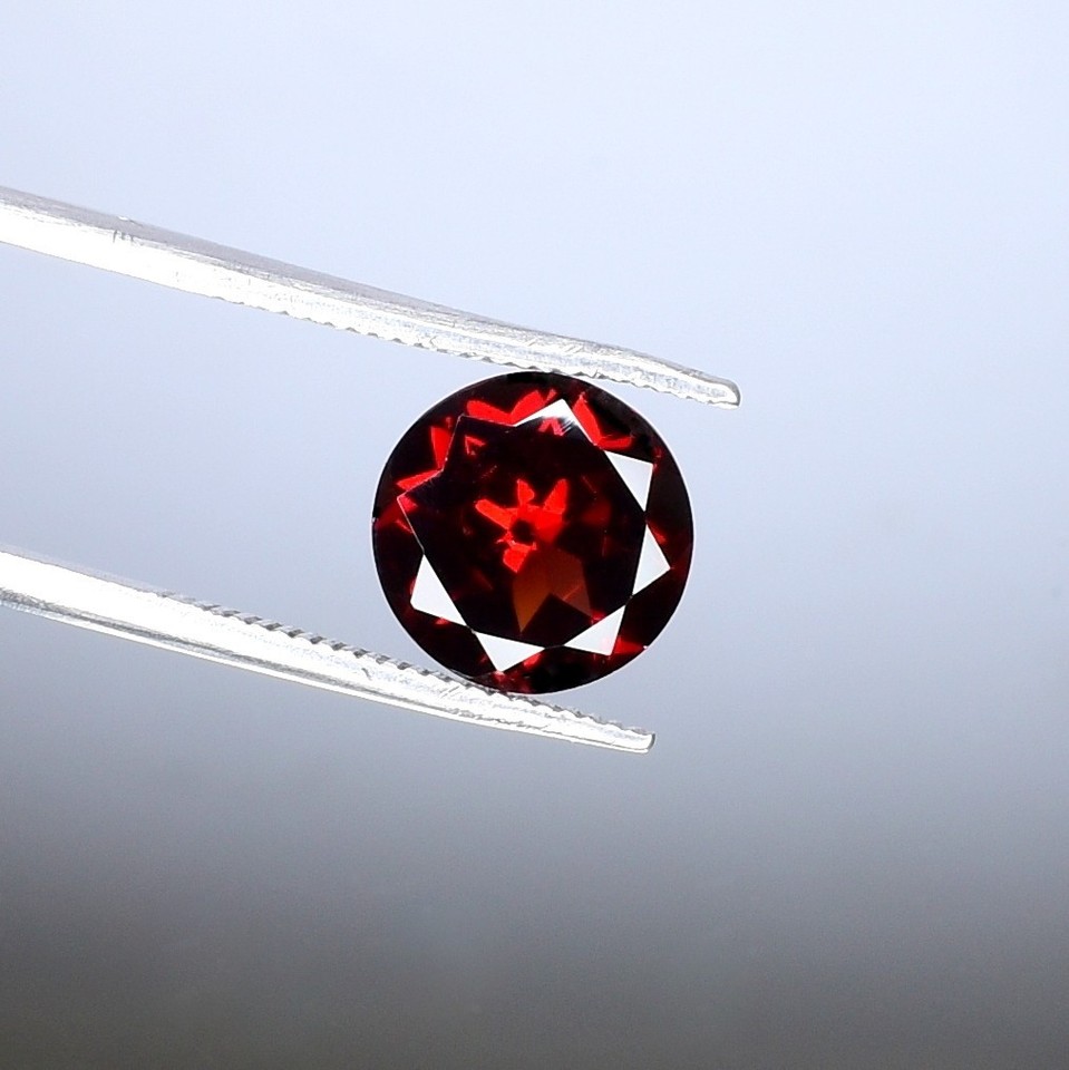 Red Garnet Faceted, Natural Gemstone, Round Healing Stone 2.80 Cts 9 mm ...