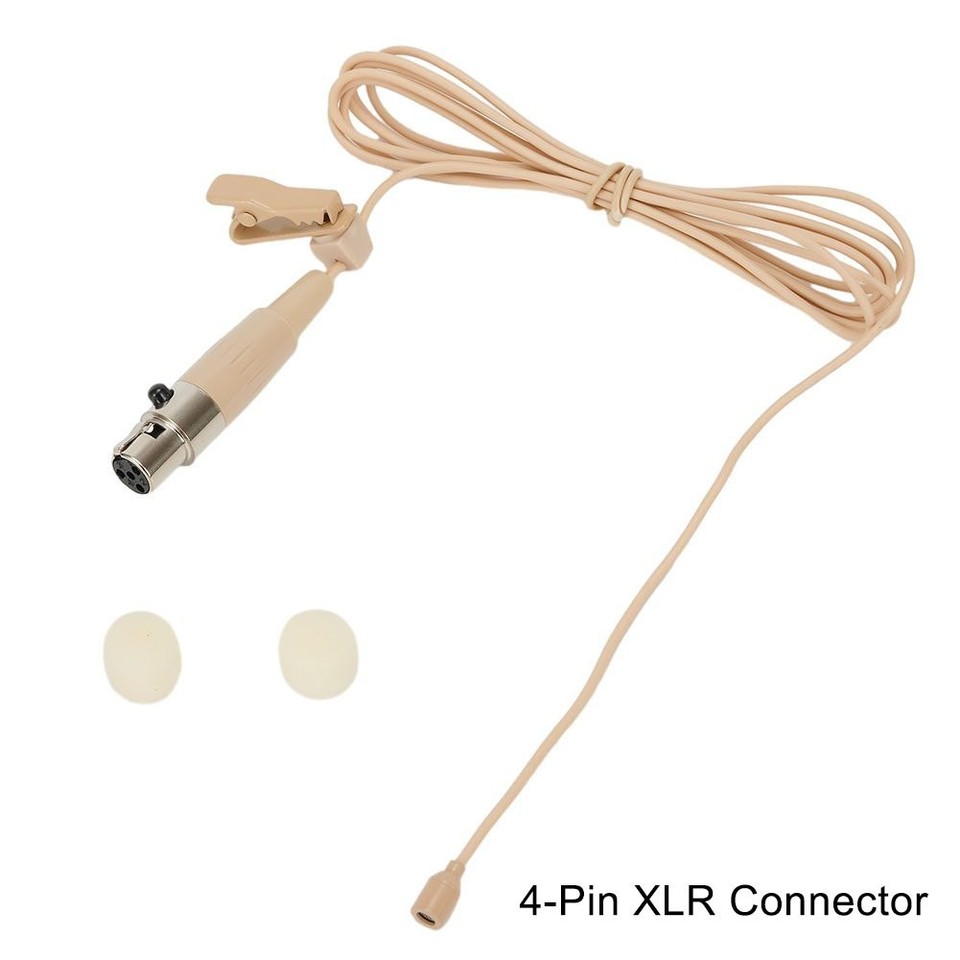 Lavalier Lapel Mic Microphone 3-Pin 3.5mm 4-Pin XLR Cardioid Lapel Clip ...
