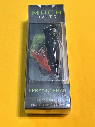 Mach Baits Spraying’ Shad Finesse Open Gill Popper 1/4oz 2 3/8” Skunk ...