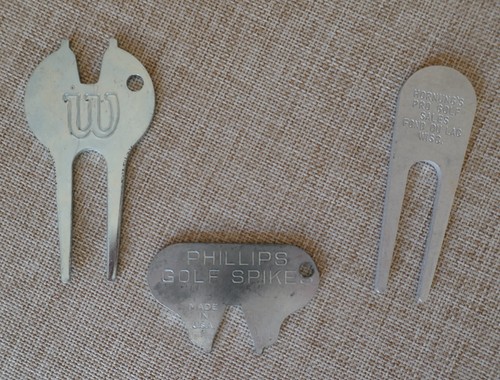 3 Vintage Golf Tools - Phillips Golf Spike and Wilson, Harnungs Divot ...