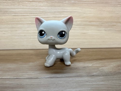 LITTLEST PET SHOP LPS #246 Vintage Authentic Cat Grey Shorthair Blue ...