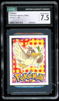 1998 Pokemon Merlin Topps Sticker #83 ~ Farfetch ~ CGC 7.5 NM+ | eBay