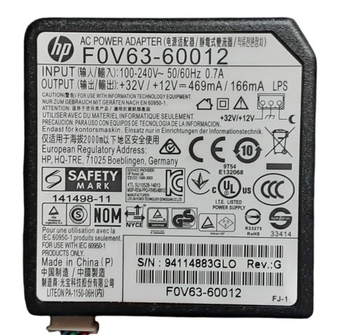 HP Power Supply Adapter F0V63-60012 Officejet 4650 8025 8035 ENVY 4520 ...