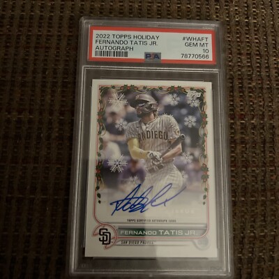 FERNANDO TATIS JR 2022 Topps Holiday Auto WHAFT Psa 10 Pop 2 Padres /50 ...