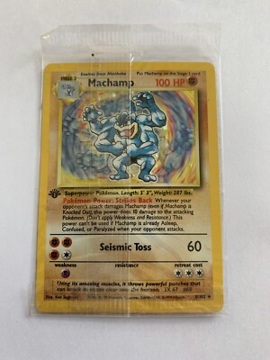 Shadowless Machamp Pokémon Card 1st edition sealed Holofoil | eBay