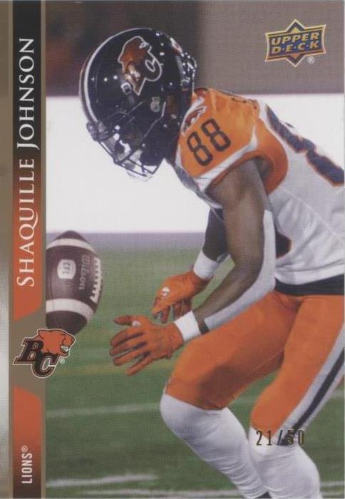 2021 Upper Deck CFL - Shaquille Johnson #42 Gold /50 (RC) for sale ...