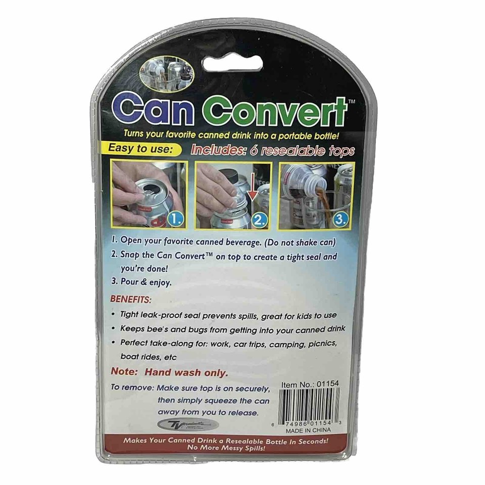 6pk Handy Trends Can Convert Snap Top Lids Soda & Other Beverages Keep ...