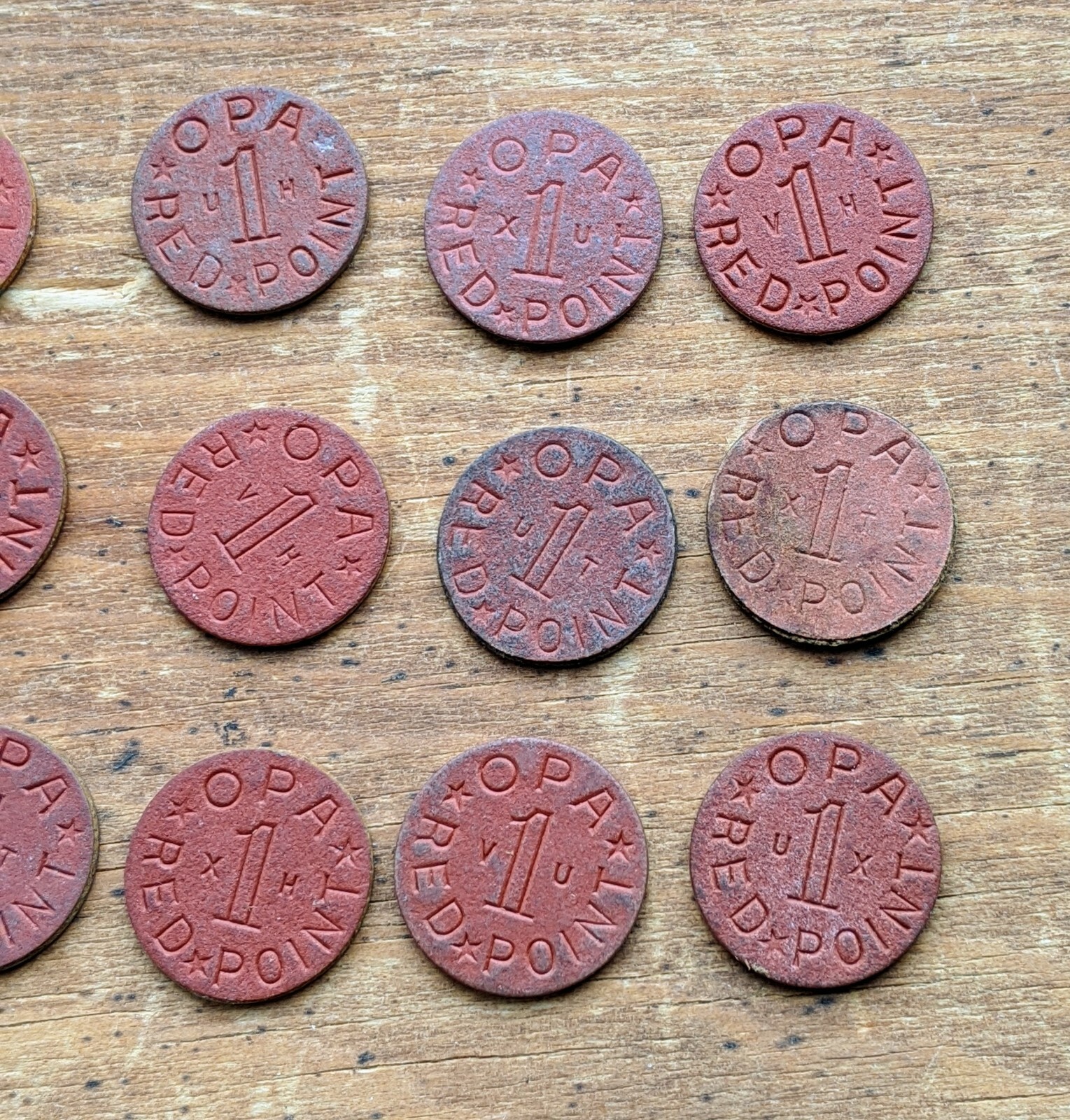 Vintage Lot of 15 OPA Red Point Ration Token Coin WWII Era Collectible ...