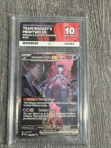 Pokemon TCG Team Rocket's Mewtwo Ex 231/182 Graded ACE 10 - Perfect Sub ...