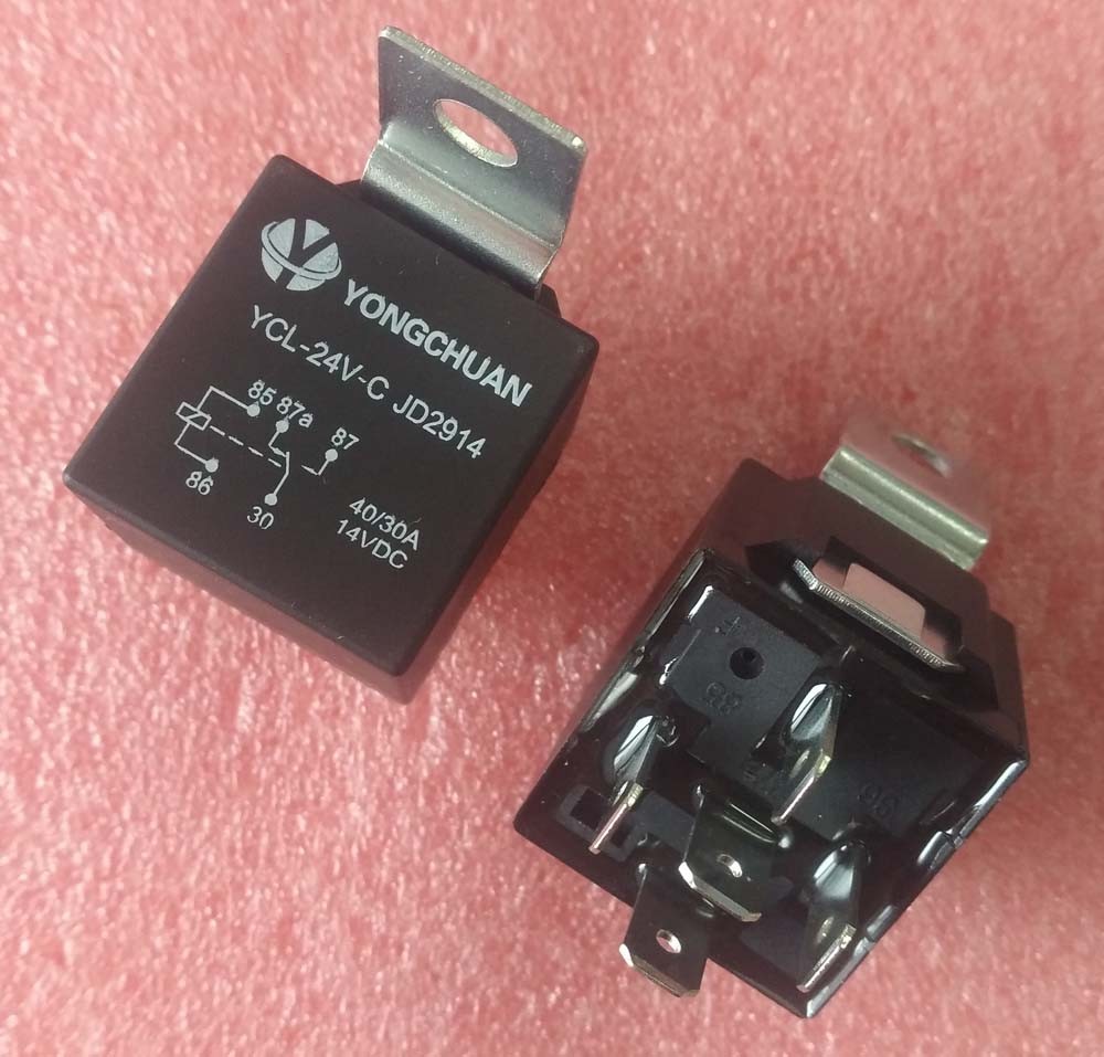 Relay 1NC+1NO SPDT 5 Pins Automotive Truck Car Relay DC 24V 24VDC 40A ...