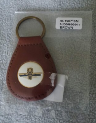 Audrain Auto Museum Newport Brown Leather Crest Key chain NEW iPlastic ...