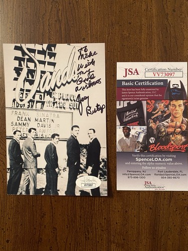 Joey Bishop Signed Autographed Rat Pack Photo With JSA COA Double ...