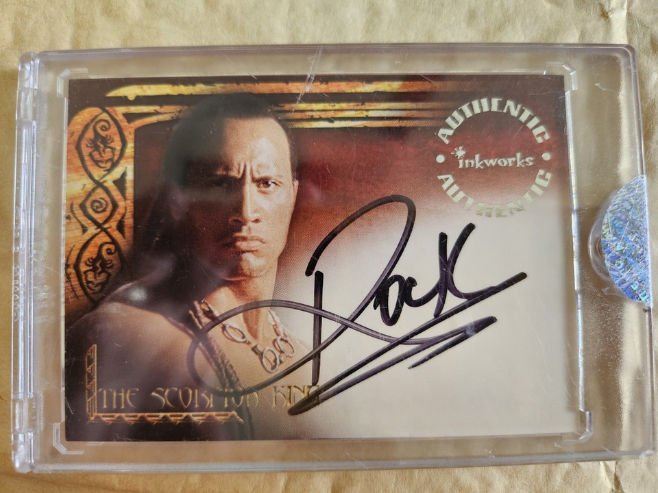 2002 Inkworks The Scorpion King Autograph The Rock Auto Dwayne Johnson #A1 | eBay