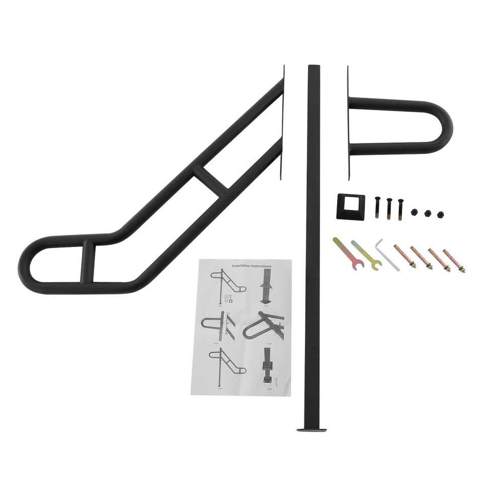 Single Post Handrail Floor Mount 1-3 Steps Stair Railing For Porch ...