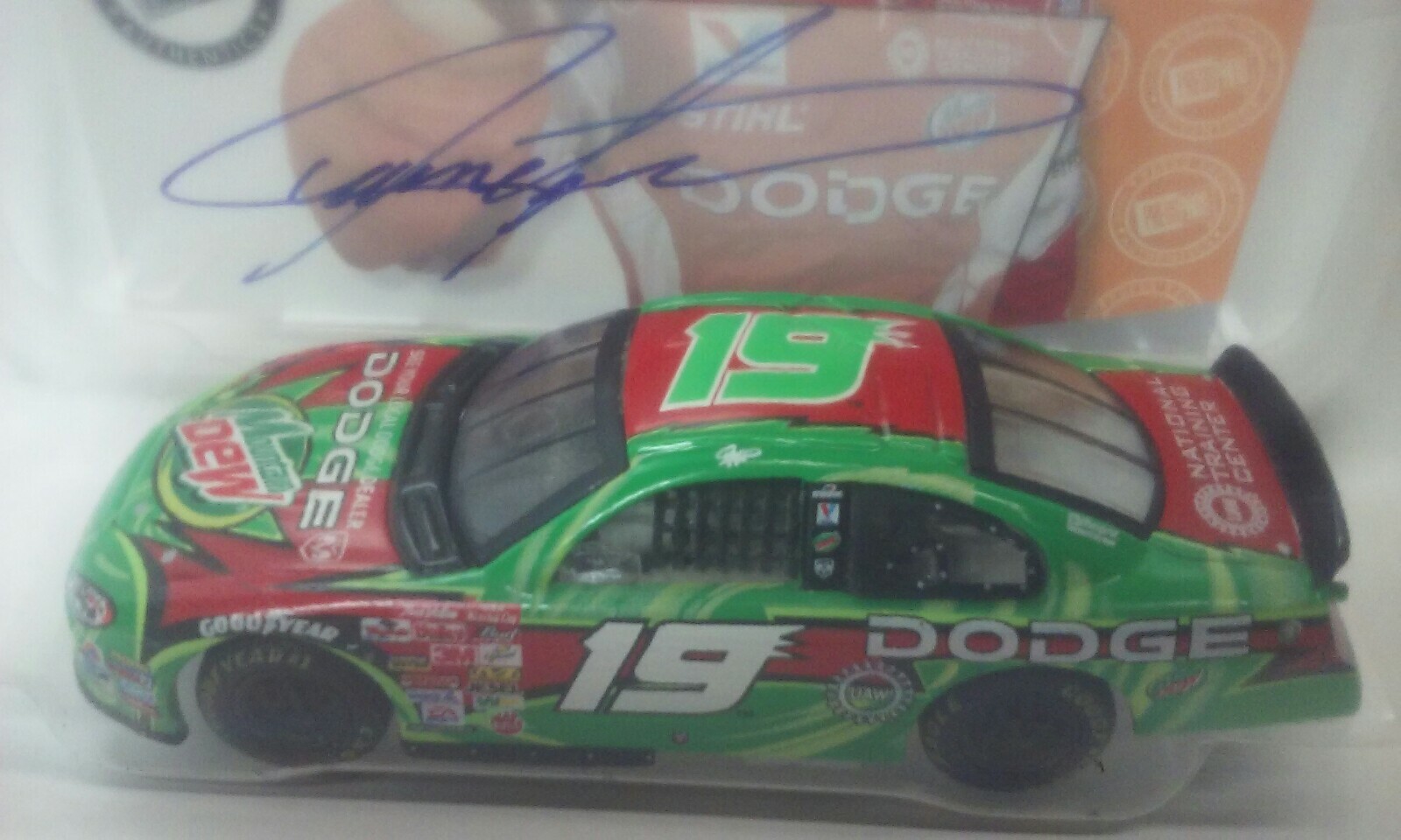 Jeremy Mayfield Autograph Mountain Dew Dodge #19 Diecast 2002 1/64 Race ...
