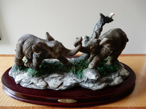 The Juliana Collection, Rare, Sculpture, Pair of Elephants, Wooden ...