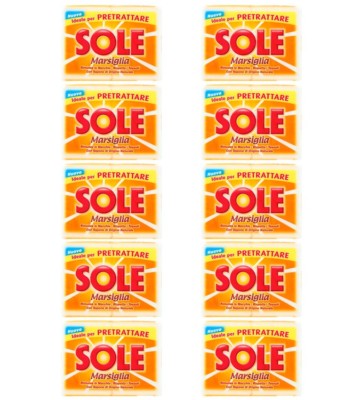 20pz Saponetta Sole Marsiglia sapone solido naturale bucato a mano 250g ...