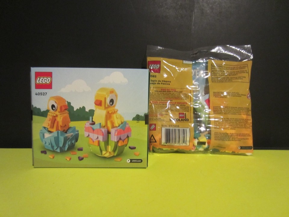 Lego Easter Chicks w/Egg 40527 + Easter Bunny w/Egg Poly 30583 (2 ITEM ...