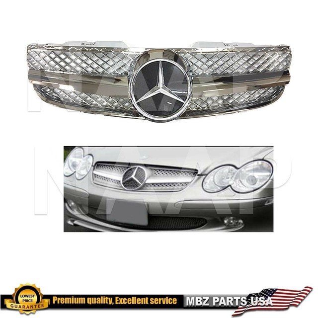 R230 Grille SL All Chrome 03-06 AMG Upgrade Star Emblem Badge Part Sl55 ...