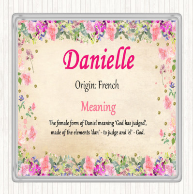 Danielle Name Meaning Drinks Mat Coaster Floral | eBay UK