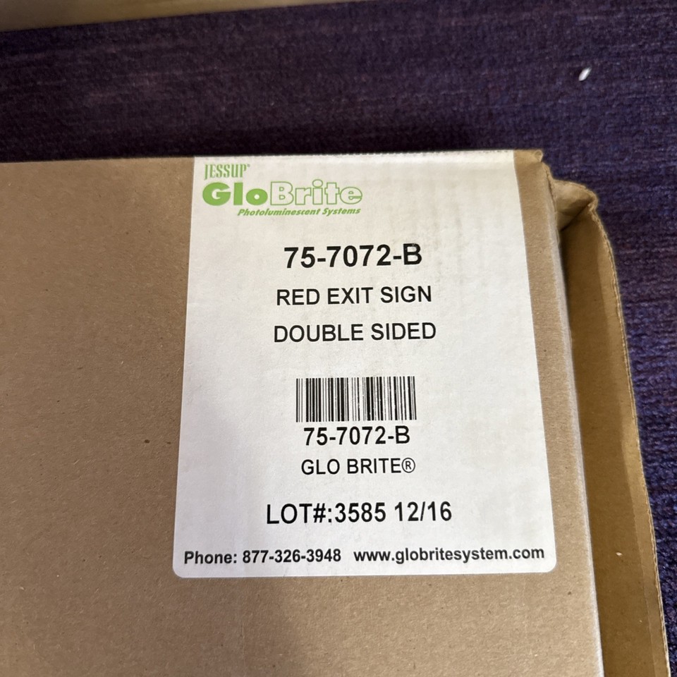 Jessup Glo-Brite Red Exit Sign 75–7072-B New Sealed | eBay