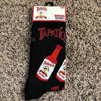 Tapatio's Hot Sauce Print Novelty Crew Socks - Men’s Size 6-12 | eBay