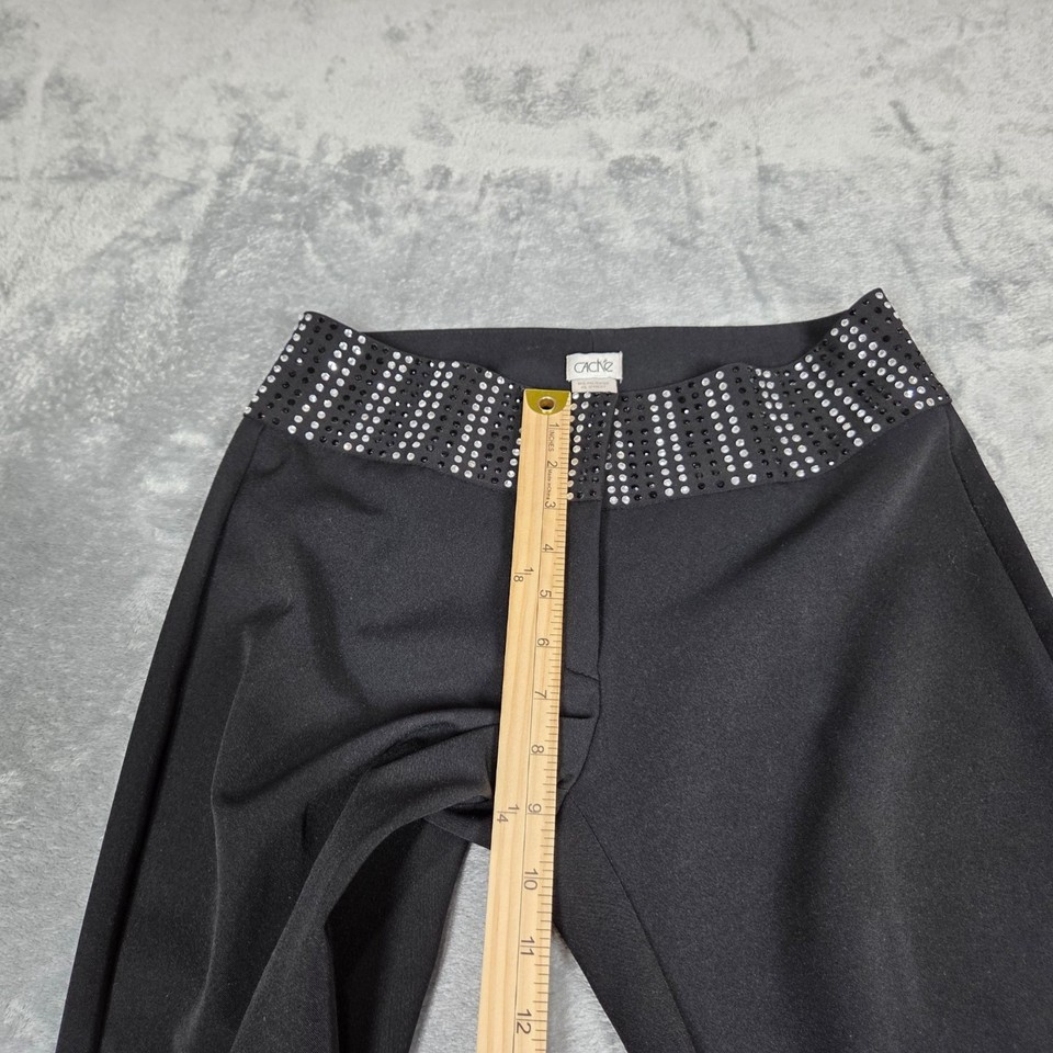 Vintage Cache Pants 2 Black Flare Rhinestone Trim Bling 90s Y2K Party ...