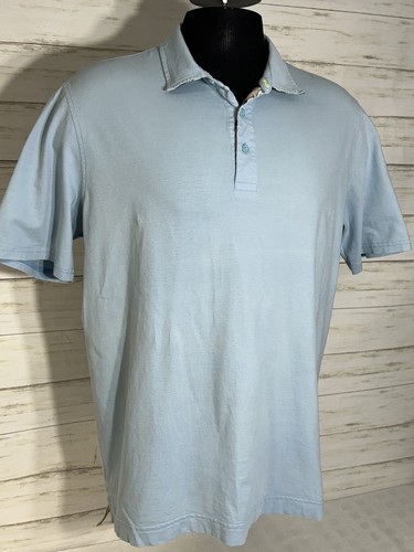 Robert Graham Mens Golf Polo Shirt Size XL Floral Collar Light Blue ...