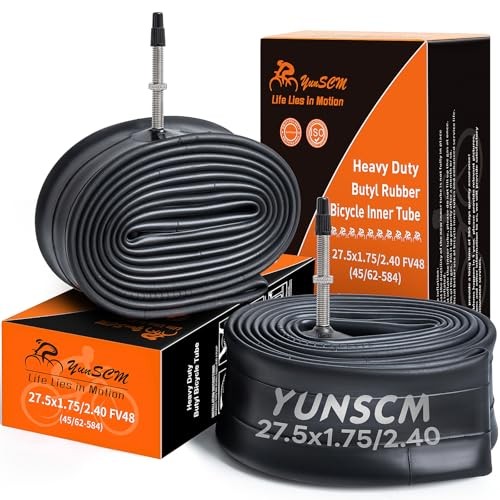 2-PCS 27.5" Heavy Duty Bike Tire Tubes 27.5x1.75/2.40 FV48MM Presta ...