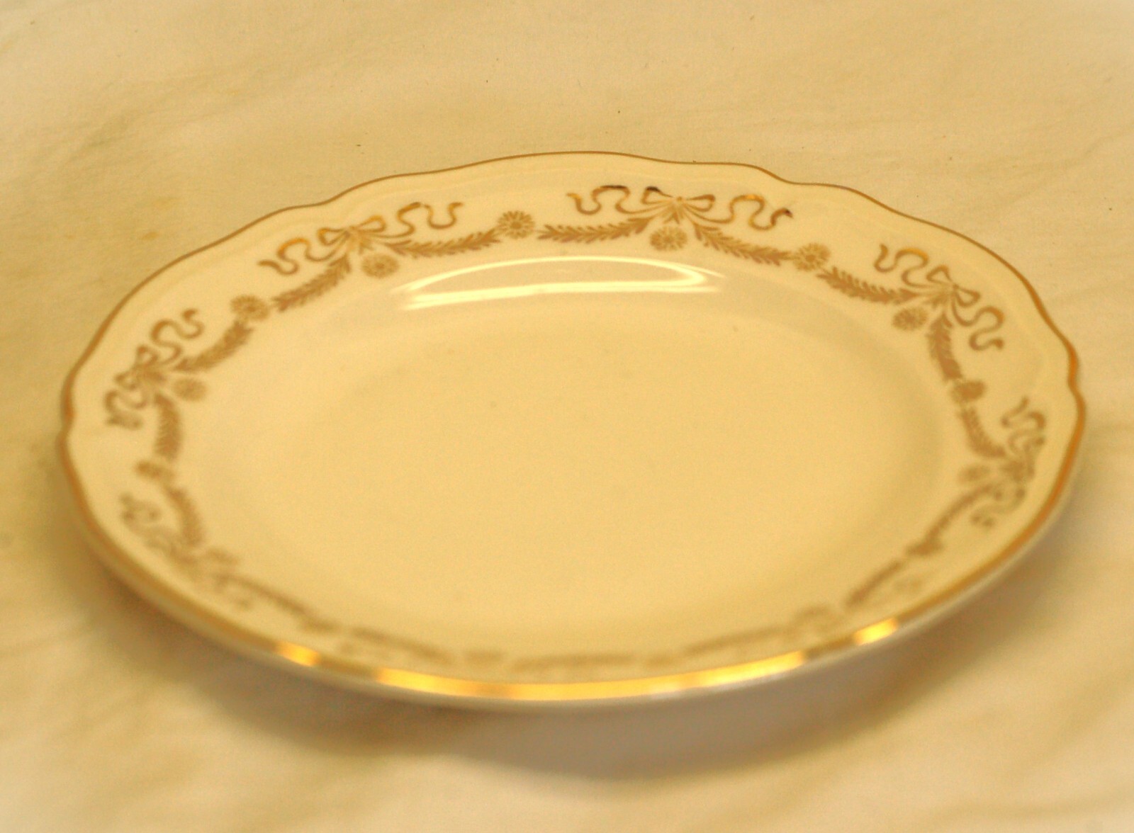 Edwin Knowles Bread & Butter Plate Gold Swag & Bow | eBay