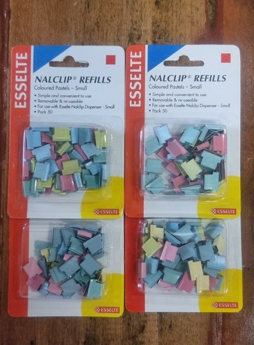 200 x Esselte Nalclip Dispenser Refills small Assorted Colours | eBay ...