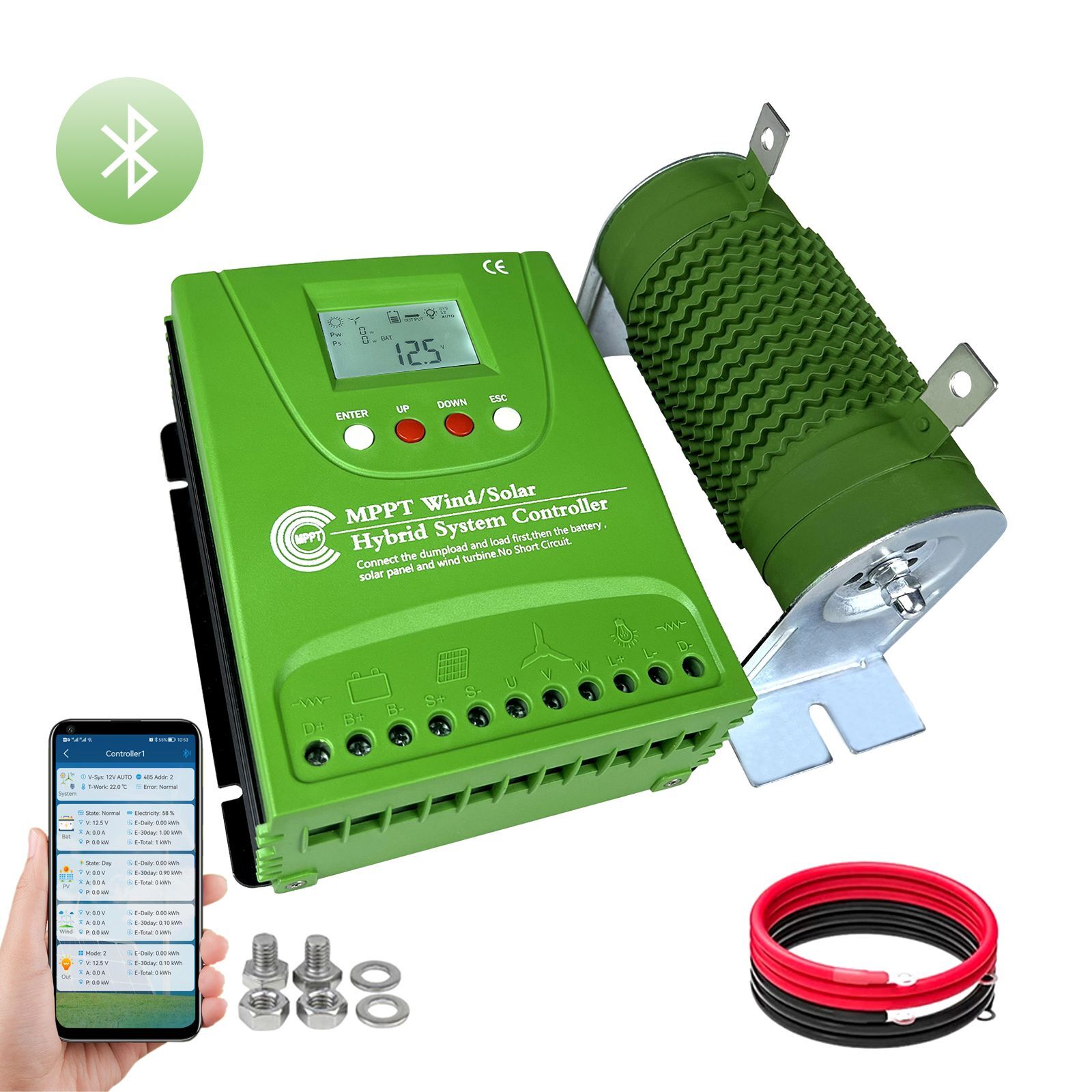 Hybrid Wind Solar Charger Controller Durable Adjustable MPPT Discharge ...