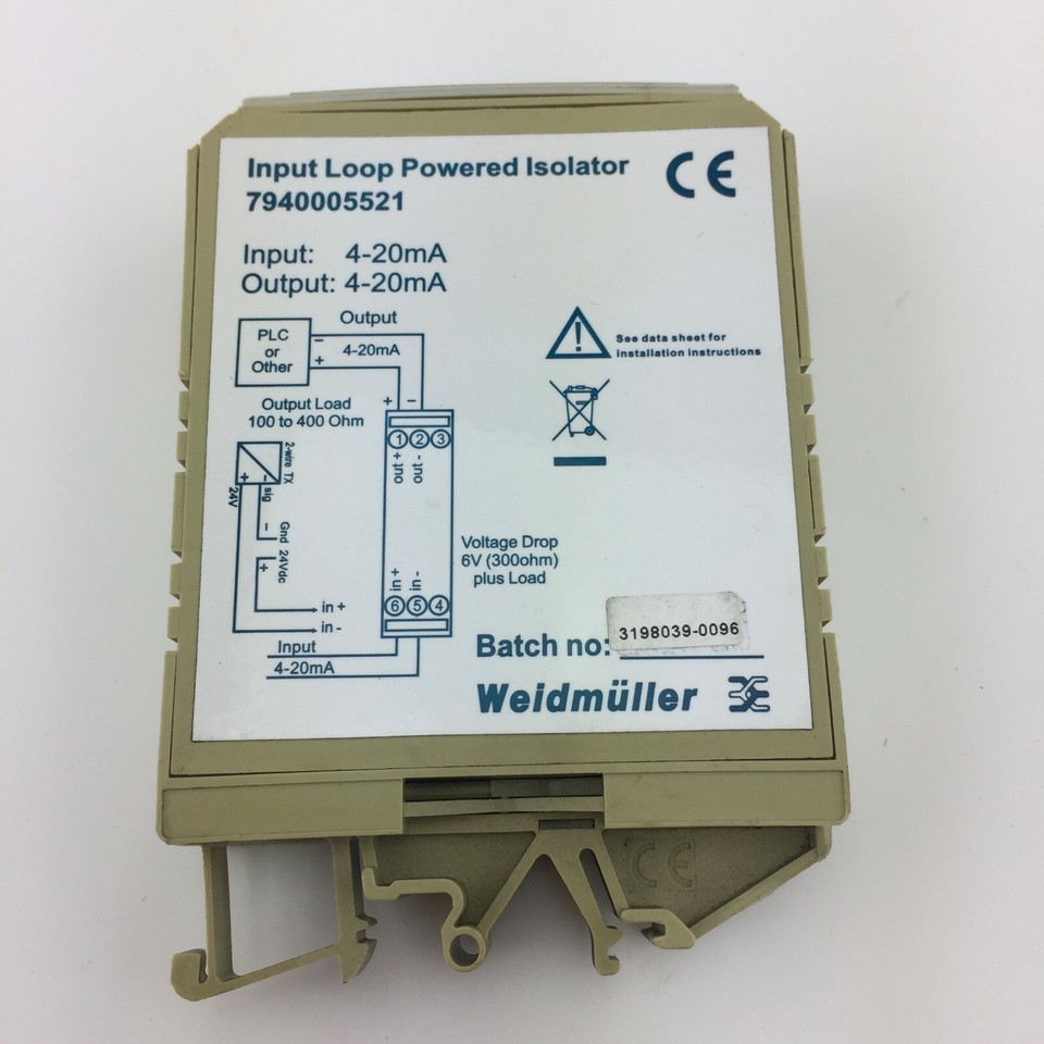 WEIDMULLER 7940005521 deciPak Input Loop Powered Isolator 4-20mA | eBay