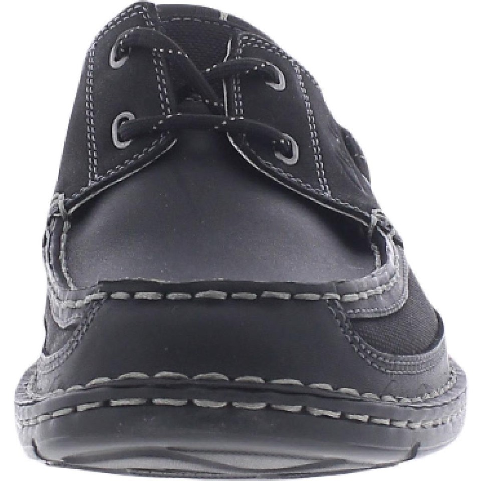 Clarks Mens Waterloo Leather Moc Toe Lace-Up Boat Shoes Flats BHFO 4284 ...