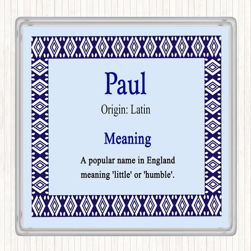 Paul Name Meaning Drinks Mat Coaster Blue | eBay