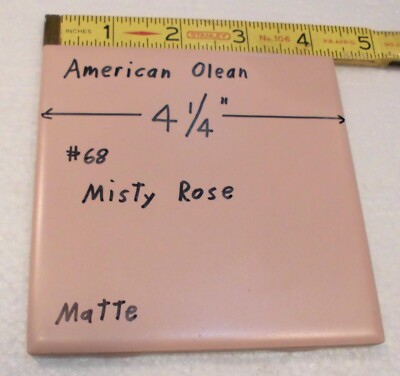 1 pc. Matte Misty Rose #68: Ceramic Tile by American Olean 4-1/4" Pale Pink, NOS | eBay