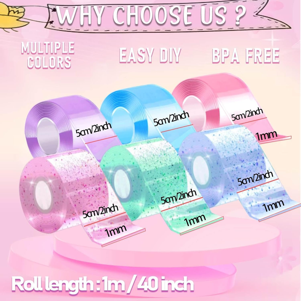 6 PCS Nano Tape Bubble Bubbles Kit for Kids with Box, Nano Tape Squishy ...