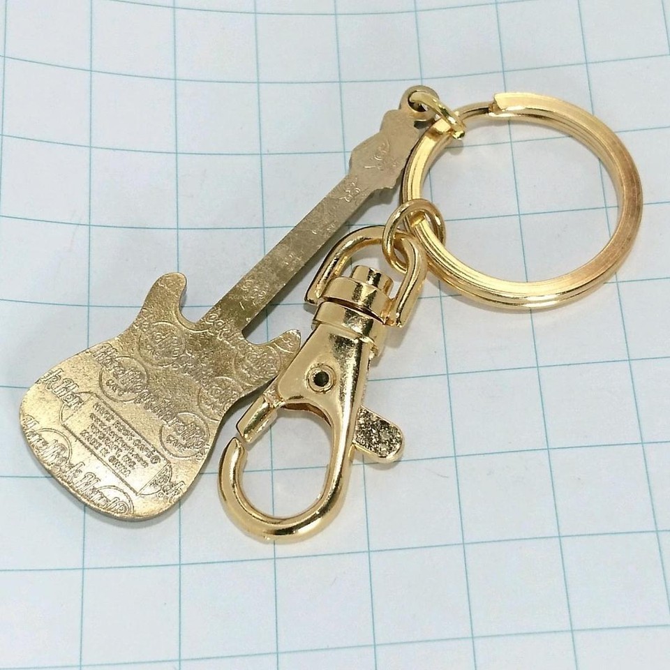 Hard Rock Cafe Guitar Gold Keychain | eBay