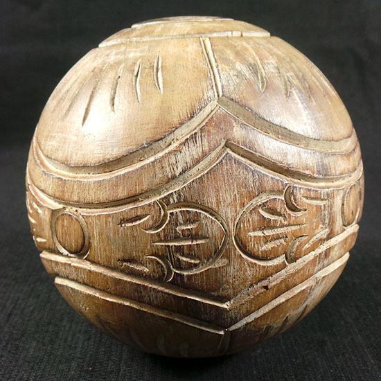 Hand Carved Perfect Round Wood Ball Sphere Masterpiece Decor/Play/Art ...