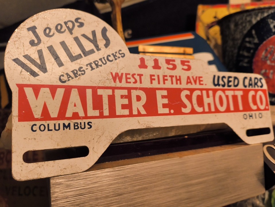 VINTAGE WILLYS JEEP OFF ROAD AUTO TRUCK SALES SERVICE LICENSE PLATE ...